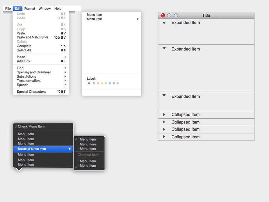 Mac OS X UI Kit for Visio OmniGraffle Fireworks Illustrator